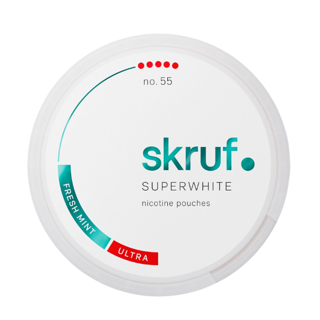 Skruf Superwhite No.55 Fresh Mint Ultra Strong Snus Con Sconto sul Volume!!